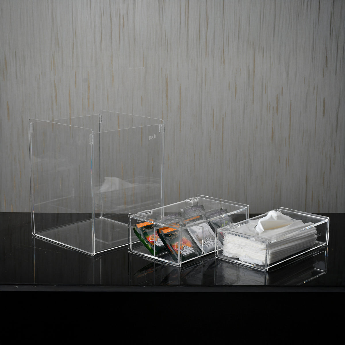 Transparent Set(basket+tissue box+tea box) – posh
